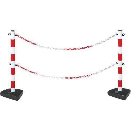 Poteau double chaîne sur socle - Kit 2 poteaux - Manutan Expert ...