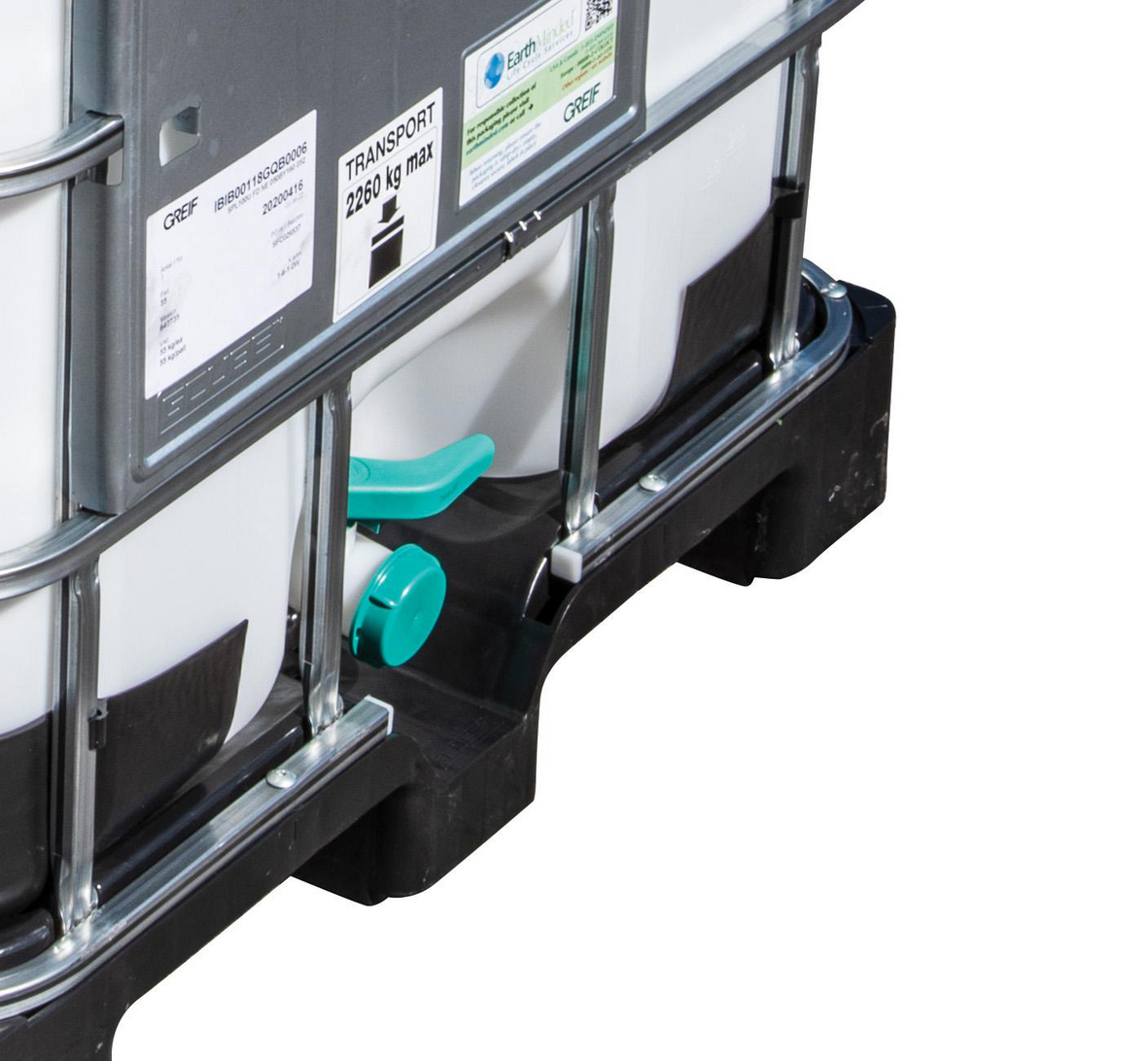 Conteneur IBC avec palette en plastique, 1000 l - Manutan.fr