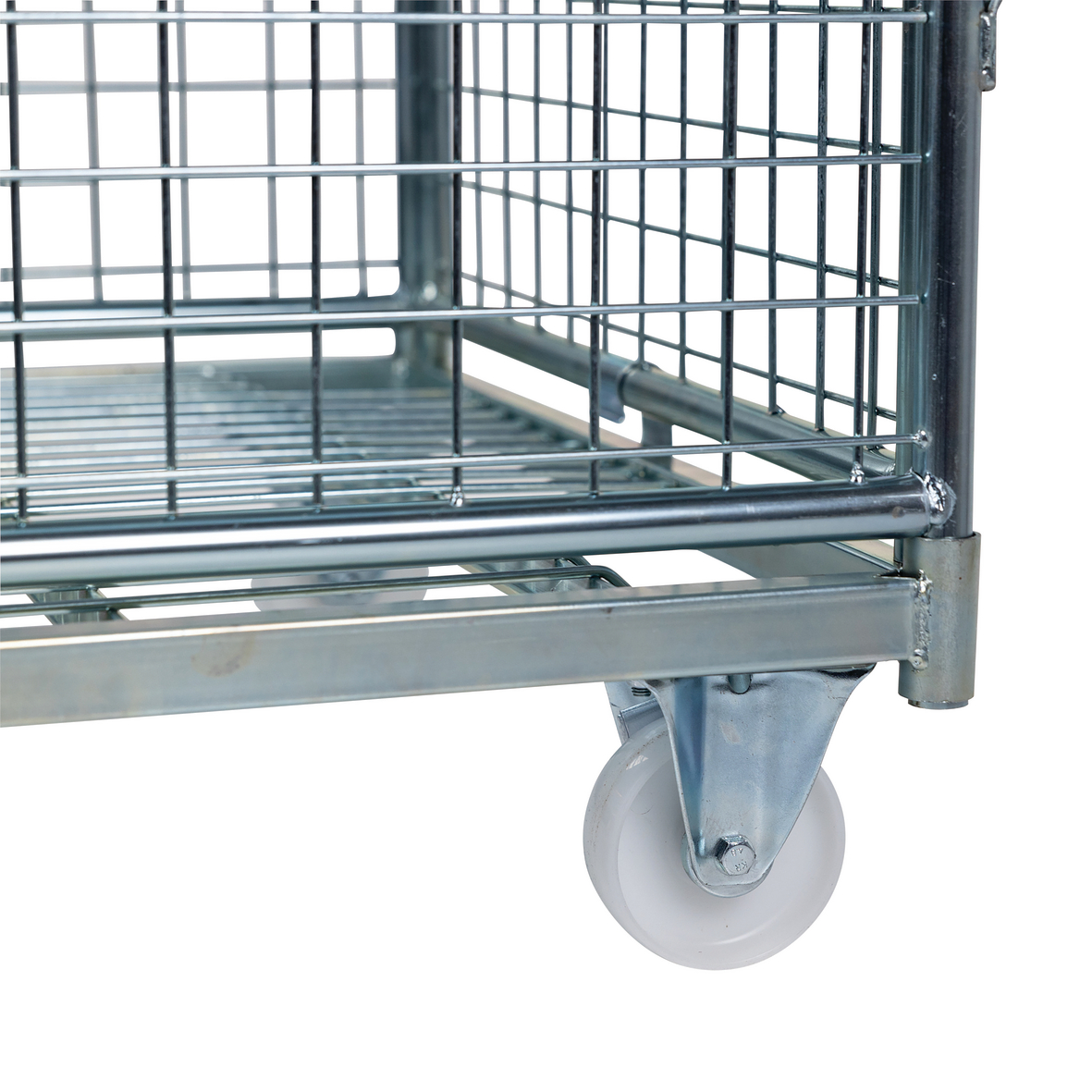 Roll conteneur acier 3 côtés et 2 étagère - Capacité 400 kg - Manutan ...