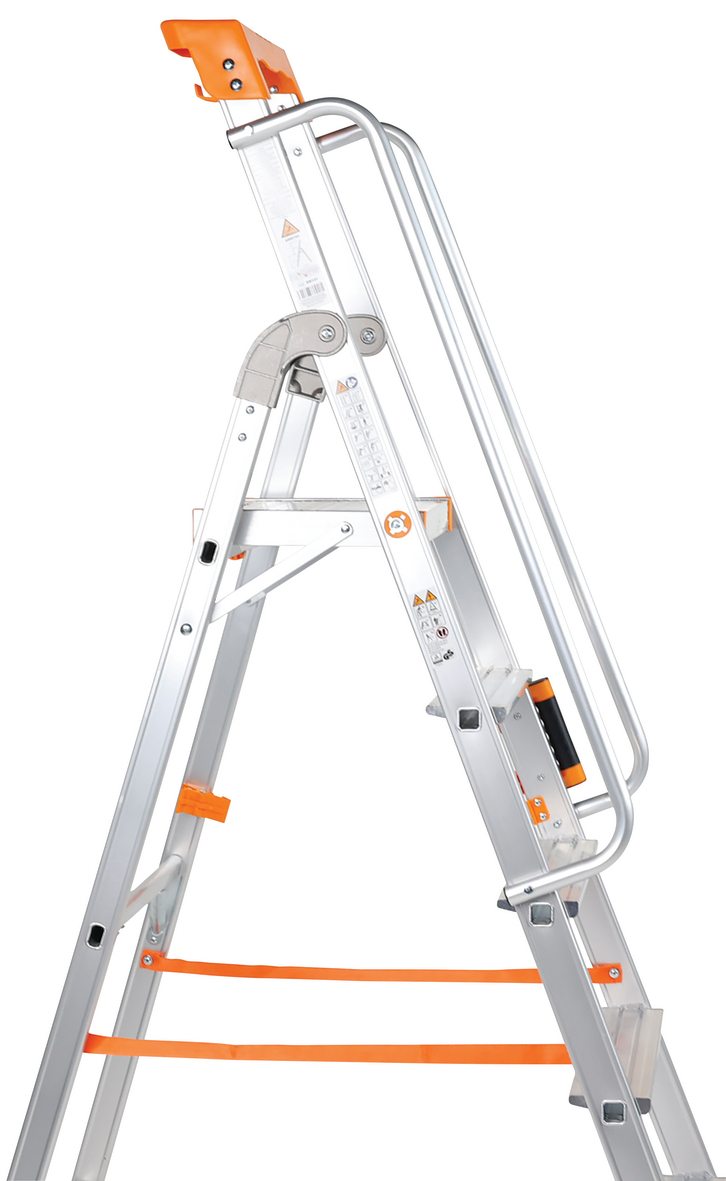 Escabeau professionnel aluminium avec rampe - Manutan Expert - Manutan.fr