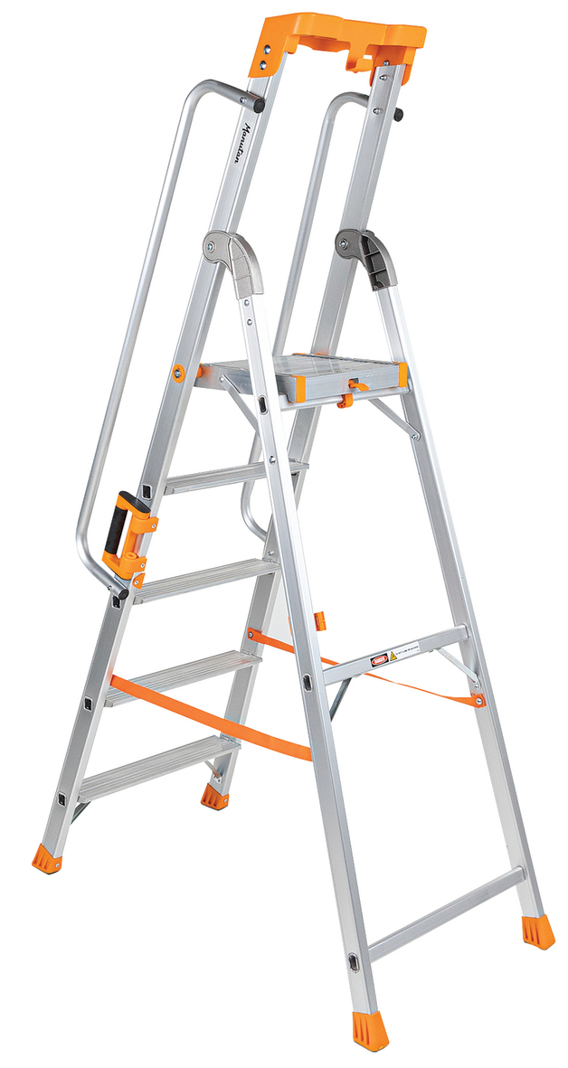 Escabeau professionnel aluminium avec rampe - Manutan Expert - Manutan.fr