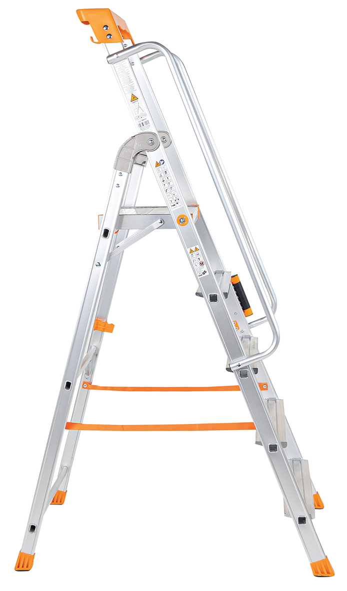 Escabeau professionnel aluminium avec rampe - Manutan Expert - Manutan.fr