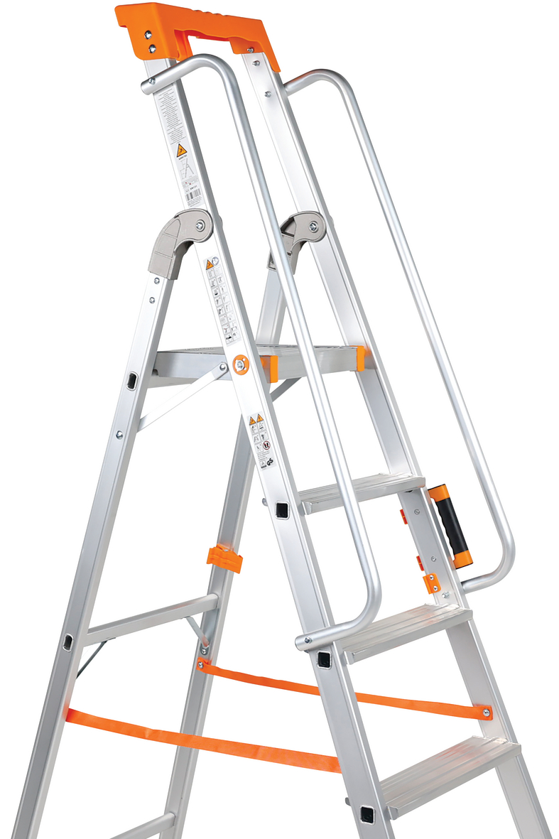 Escabeau professionnel aluminium avec rampe - Manutan Expert - Manutan.fr