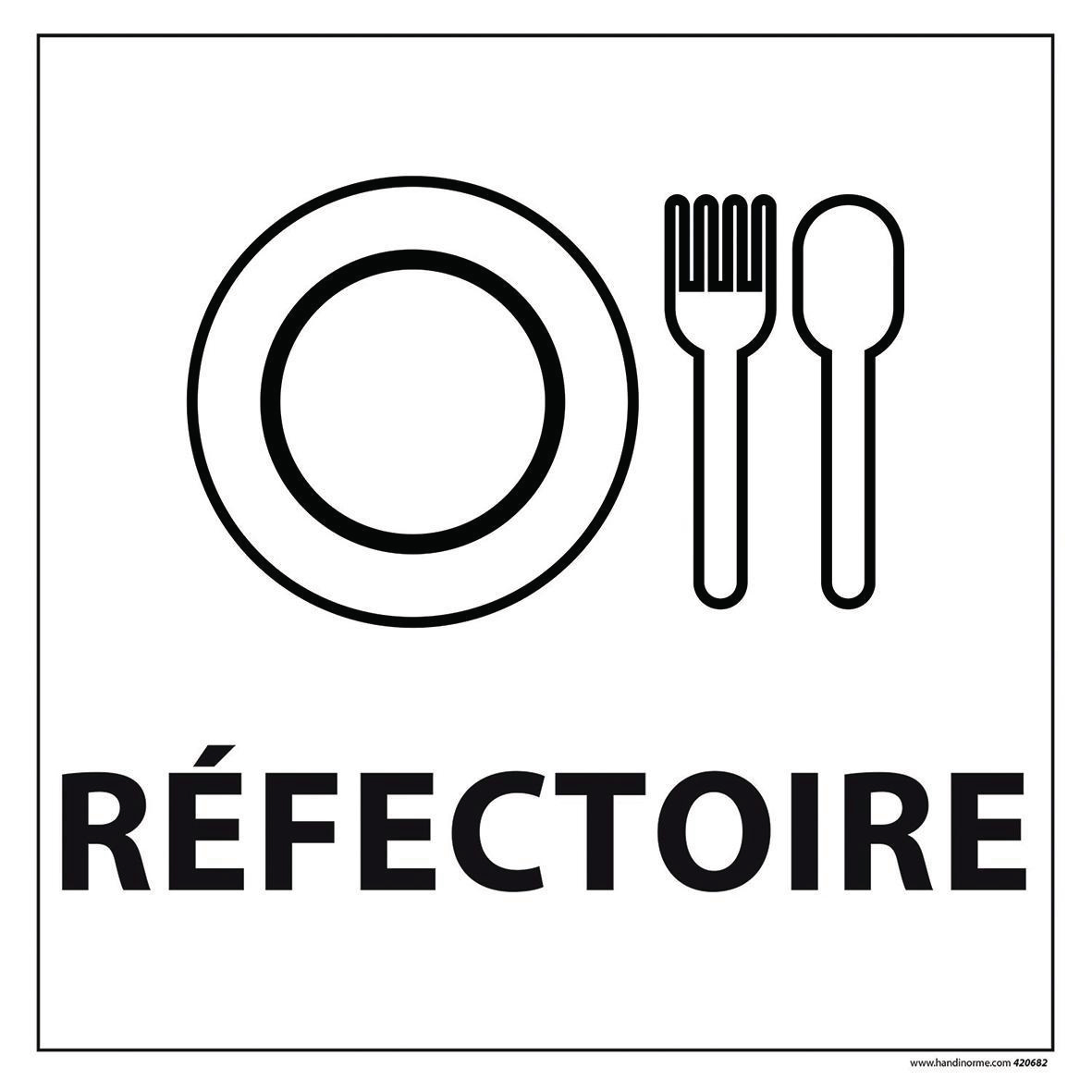 Signalisation information réfectoire fond blanc 250 x 250 mm - Manutan.fr