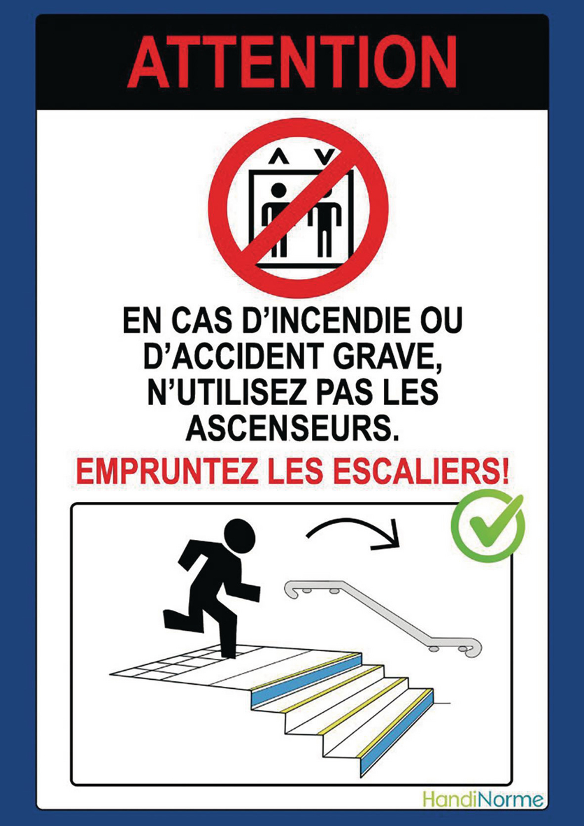 Poster A3 consignes évacuation escaliers - Manutan.fr