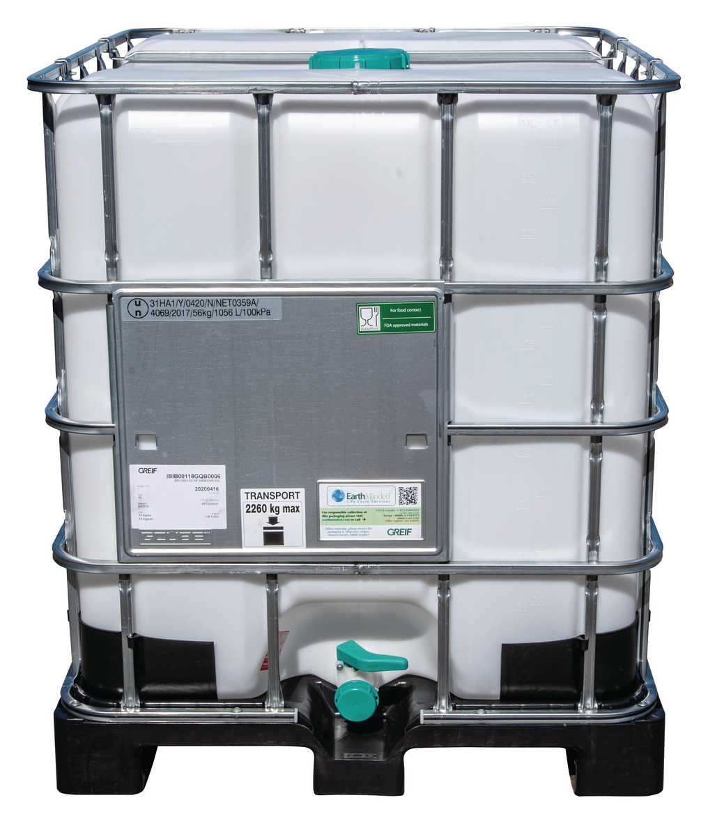 Conteneur IBC avec palette en plastique, 1000 l - Manutan.fr