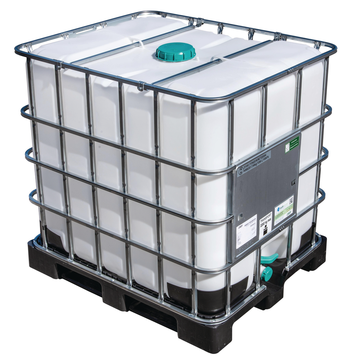 Conteneur IBC avec palette en plastique, 1000 l - Manutan.fr