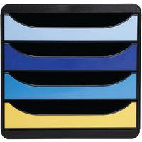 Module de classement Bee Blue Big Box 4 tiroirs - Exacompta - Manutan.fr