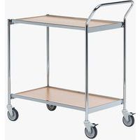 Table roulante chrome - 2 plateaux - Capacité 150 kg - Manutan