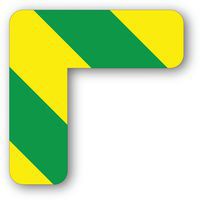 Adhésif angle 90° arrondi LeanStripe - Vert/Jaune - Ergomat - Manutan.fr