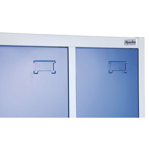 Vestiaire métal 9 cases bleu - Sur socle – Manutan Expert - Manutan.fr