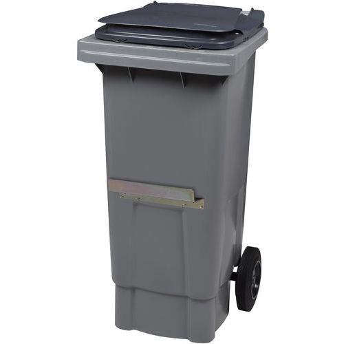 Poubelle conteneur avec barre ventrale 2 roues Korok - 80L - Rossignol - Manutan.fr