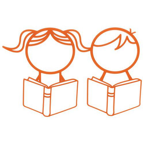 Pictogramme scolaire en relief Elise & Gaby - Bibliothèque - Manutan.fr