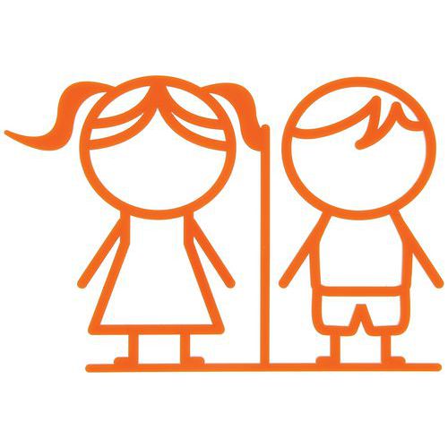 Pictogramme scolaire en relief Elise & Gaby - Fille et Garçon - Manutan.fr