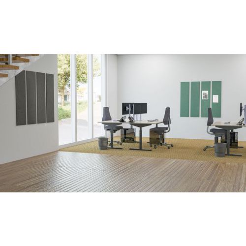 Jeu de 4 panneaux muraux acoustiques feutre PET -Smit Visual - Manutan.fr
