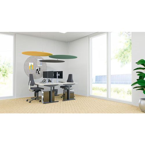 Panneau de plafond rond en feutre PET acoustique jaune - Smit Visual ...