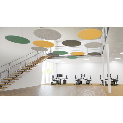 Panneau de plafond rond feutre PET acoustique - Smit Visual - Manutan.fr