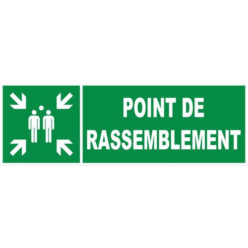 Panneau d'évacuation-secours - Point de rassemblement - Rigide - Manutan.fr