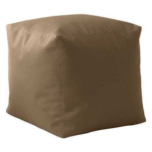 Pouf Cubico souple 50 x 50 cm tissu simili cuir Spouf - Manutan.fr