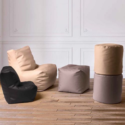 Pouf Miss souple tissu simili cuir Spouf - Manutan.fr