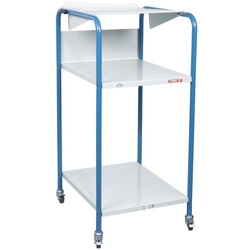 Pupitre mobile à plan inclinable 2 étagères - FIMM - Manutan.fr