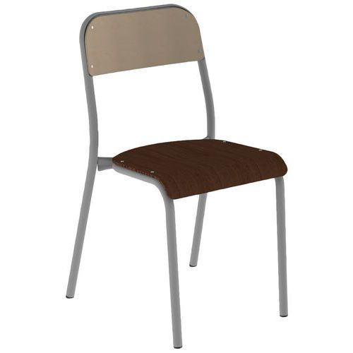 Chaise Robot 4 pieds T6 assise vernie dossier hêtre piètement métal ...
