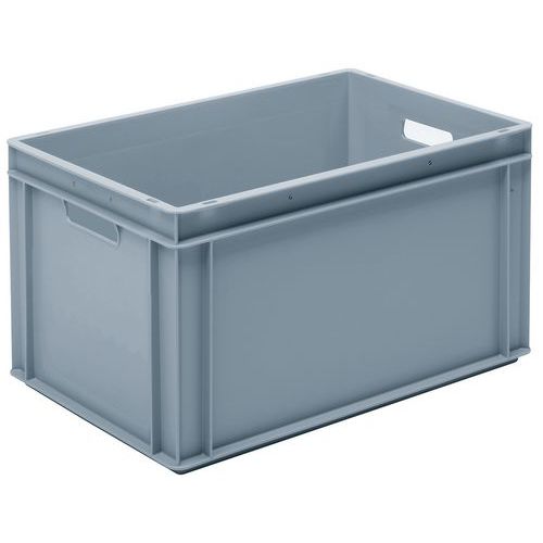 Bac gerbable norme Europe gris RAKO - 60 L - Manutan.fr