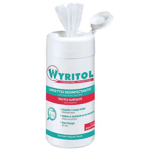 Lingette désinfectante surface Wyritol - Boîte de 120 - Manutan.fr