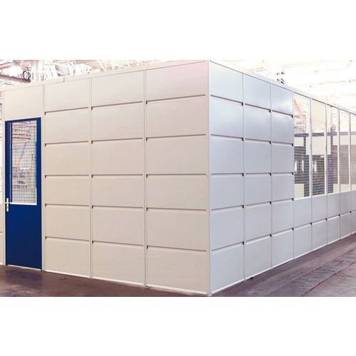 Cloison simple paroi tôle d'acier - Panneau plein - Hauteur 2,51 m ...