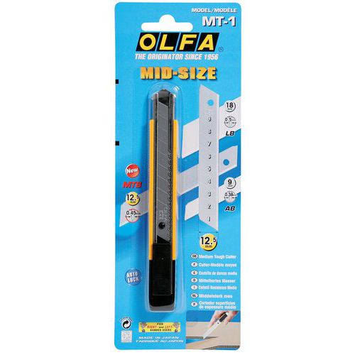 Cutter ambidextre OLFA MT-1- Lame 12.5 mm - Manutan.fr