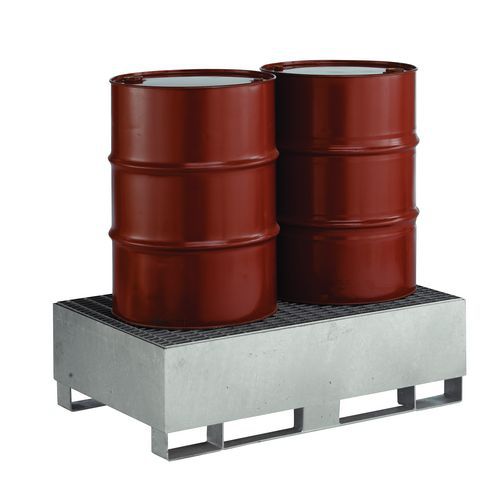 Palette à skis en acier - Capacité de rétention 220 L - Sameto ...