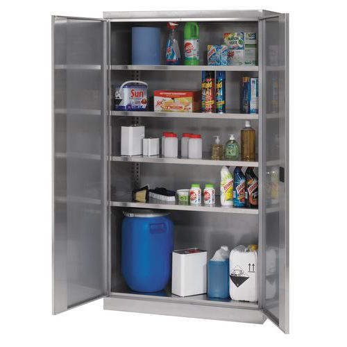 Armoire haute en inox - 2 portes - Manutan.fr