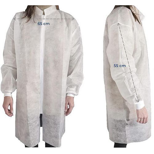 Blouse visiteur jetable blanche à zipper - Manutan.fr