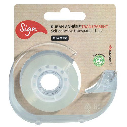 Adhesif transparent 19x33 avec devidoir - Sign - Manutan.fr