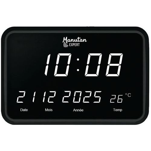 Horloge murale LED rectangulaire grand format - Manutan Expert - Manutan.fr