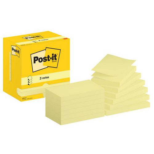 Z-Notes Post-it® 76 x 127 mm 12 blocs jaune- Post-it® - Manutan.fr