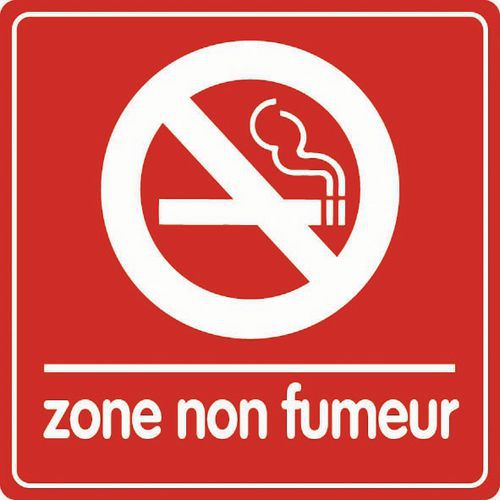 Plaque de signalisation - Zone non fumeur - 9X9cm - Manutan.fr