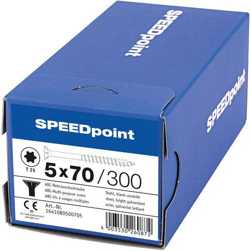 Boite de vis multi-usage à tête fraisée TXØ de 3,5 à 5 mm - SpeedPoint ...