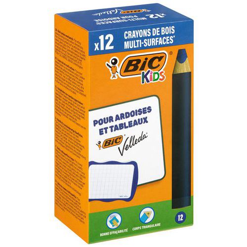 Crayon marqueur effaçable à sec triangulaire bleu Ø 14.8mm BIC Kids ...