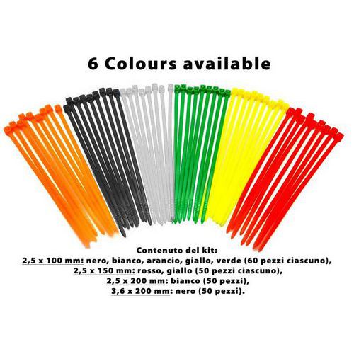 Assortiment de 500 serre-câbles multicolores - Velamp - Manutan.fr