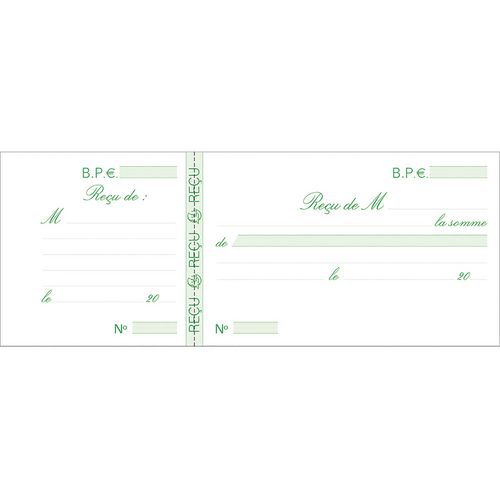 Carnet à souche Reçus 50 feuillets - Format horizontal - Manutan.fr
