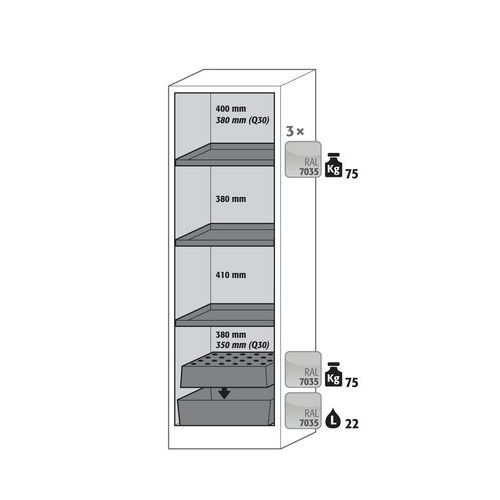 Armoire de sécurité Q-PEGASUS-90 Gris RAL 7016/asecos argent - asecos - Manutan.fr