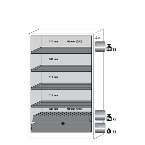 Armoire de sécurité Q-PEGASUS-90 Gris RAL 7016/Bleu RAL 5010 - asecos - Manutan.fr