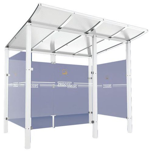 Abri fumeurs Modulo avec bardage retour avant - Procity - Manutan.fr