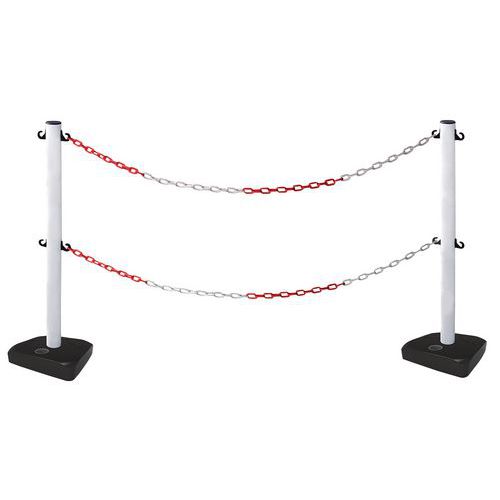 Poteau double chaîne sur socle - Kit 6 poteaux