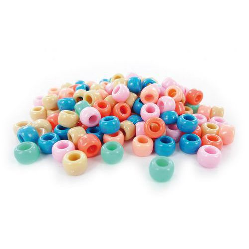 Sachet 1000 perles plastique pastel gros trous Ø 9 mm - Innspiro ...
