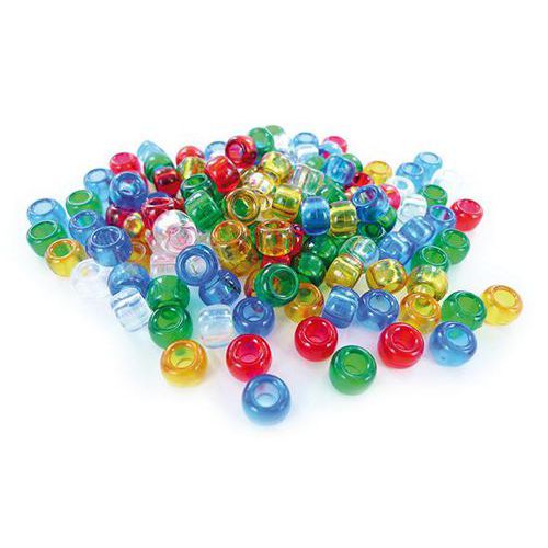 Sachet 1000 perles plastique multicolores gros trous ø 9 mm - Innspiro ...