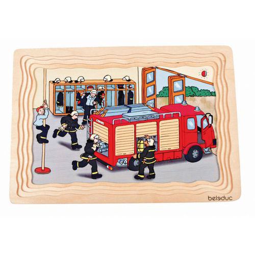 Puzzle a 4 niveaux 'les pompiers' - Pichon.fr