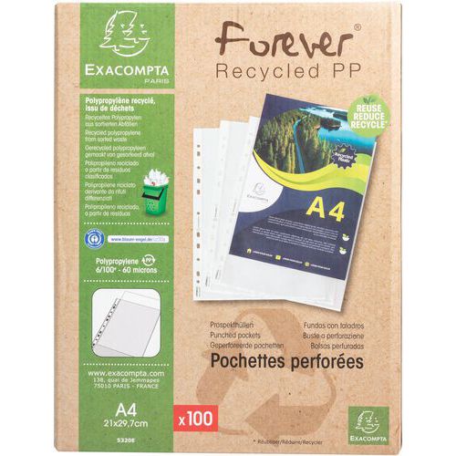 Pochette perforée A4 Forever - Sachet de 100 - Exacompta - Manutan.fr