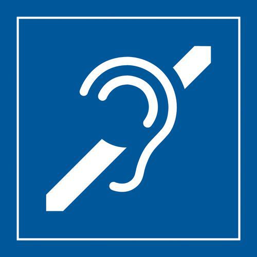 Pictogramme accessibilité malentendant en PVC - Manutan.fr